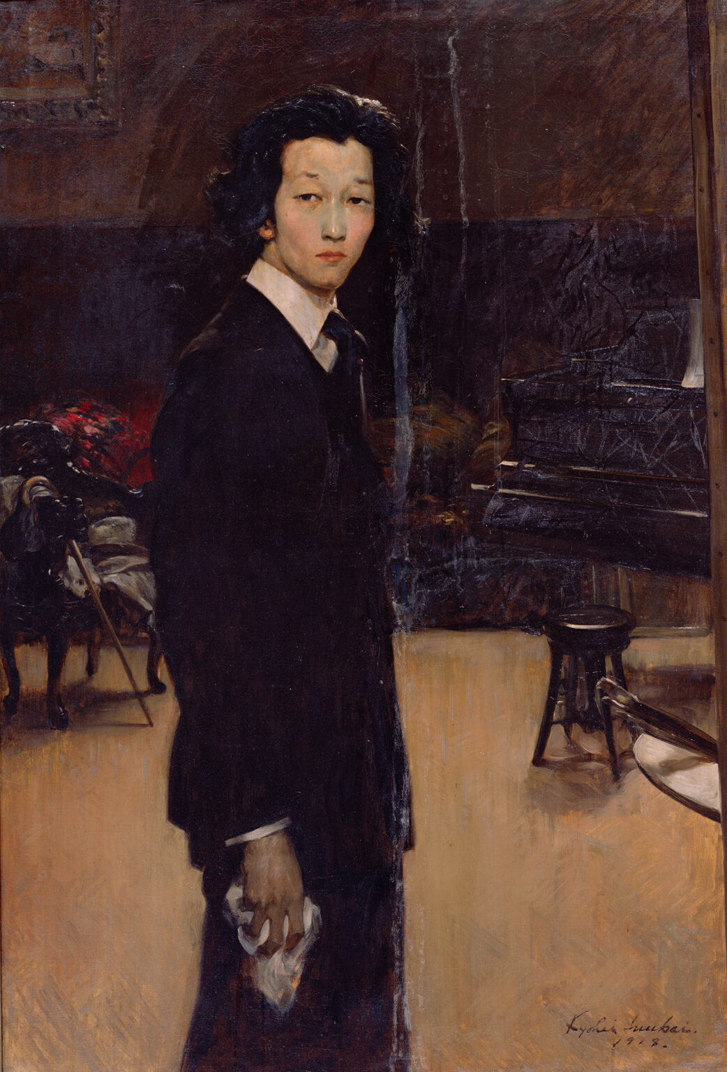 Kyohei Inukai, Self-Portrait (Reflection), 1918 - Digital Museum of the ...